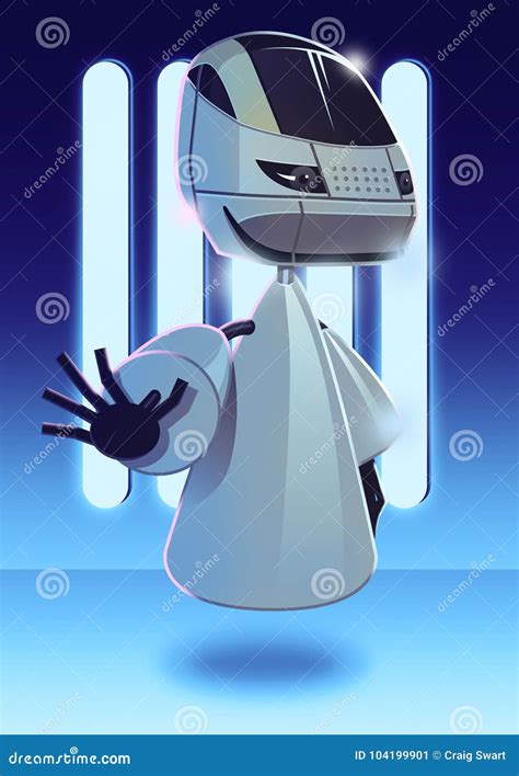 Hovering Robot Inside Spaceship Stock Illustration Illustration Of