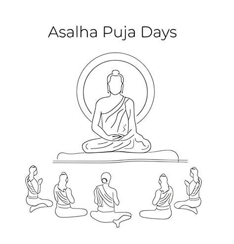 ภาพระบายสีวันอาสาฬหบูชา ดาวน์โหลด พิมพ์ หรือระบายสีออนไลน์ได้ฟรี