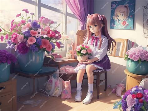 Premium Ai Image Anime Girl In The Room
