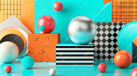 Premium Photo 3d Rendering Of A Colorful Abstract Background With Geometric Shapes