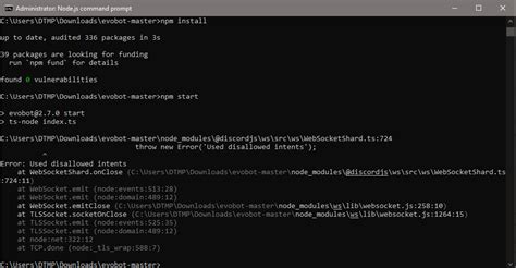 🐛 Error Used Disallowed Intents · Issue 1435 · Eritislami Evobot · Github