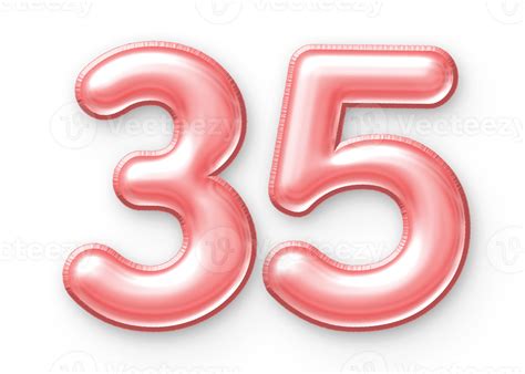 35 Number Balloon Pink 24652359 Png
