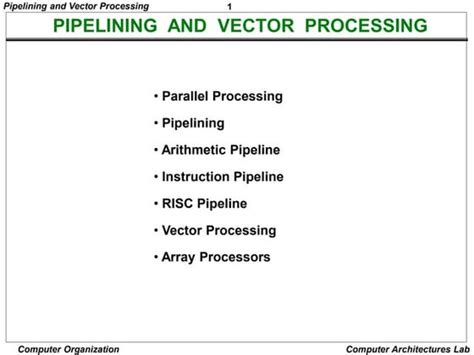 Parallel Processing And Pipelining Ppt