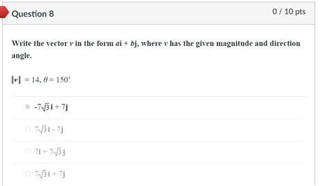 Solved Write The Vector V In The Form Ai Bj Where V Has The Chegg