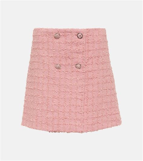 Wool Blend Bouclé Miniskirt In Pink Versace Mytheresa