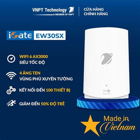 Bộ Phát Router Wifi Vnpt Technology Igate Ew30sx Wifi 6 Chuẩn Ax Tốc độ