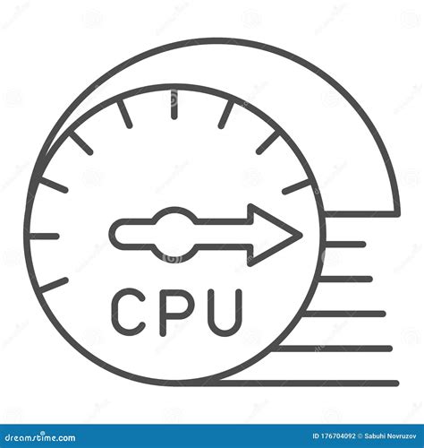 Processor Usage And Load Speed Thin Line Icon Cpu Chip Performance