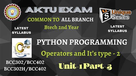 U1p3 Python Programming Btech 2nd Year One Shot Aktu Latest Syllabus Civil Mantraa All