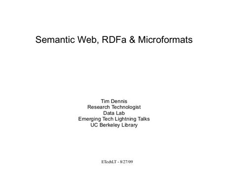 Quick Introduction To The Semantic Web Rdfa And Microformats