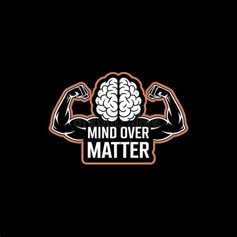 Mind Over Matter Brain Vs Biceps Icon Split Clever Visual Metaphor With Thick White Sticker