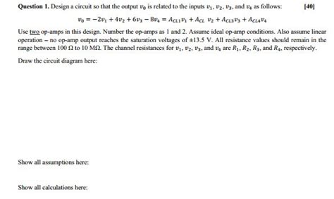 solved question 1 ﻿design a circuit so ﻿that the output