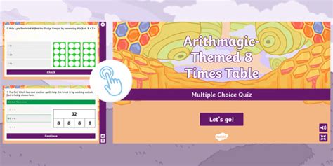 free arithmagic themed 8 times table multiple choice quiz ks2