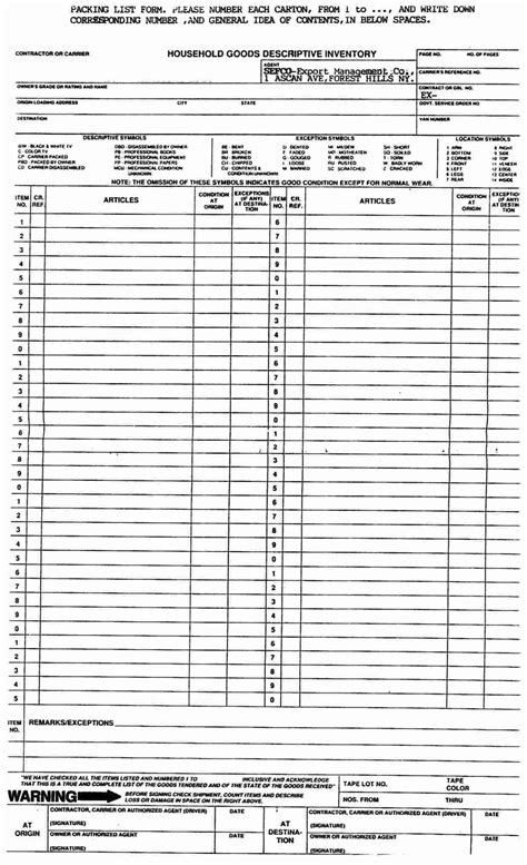 Packing List Template For Export Prntbl Concejomunicipaldechinu Gov Co