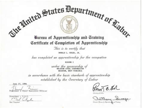 Rigger Journeyman Certificate Ppt