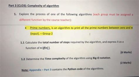 Solved Part 3 Clo3 Complexity Of Algorithm 1 Explore The