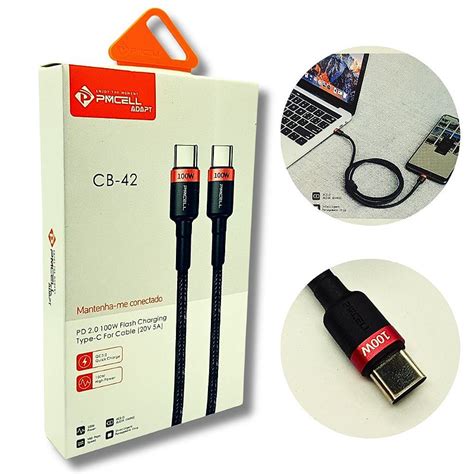 Cabo USB Turbo Tipo C Duplo Carregamento Rápido w M GFTech Acessórios