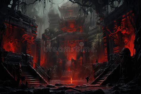 Temple Of Doom Stairs Generate Ai Stock Illustration Illustration Of