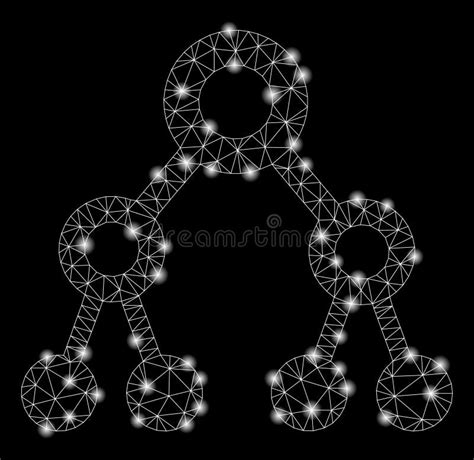 Glowing Mesh 2d Binary Tree With Flash Spots Stock Vector Illustration Of Links Shiny 158702054