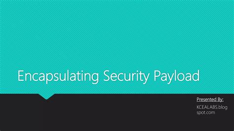 Encapsulating Security Payload In Cryptography And Network Security