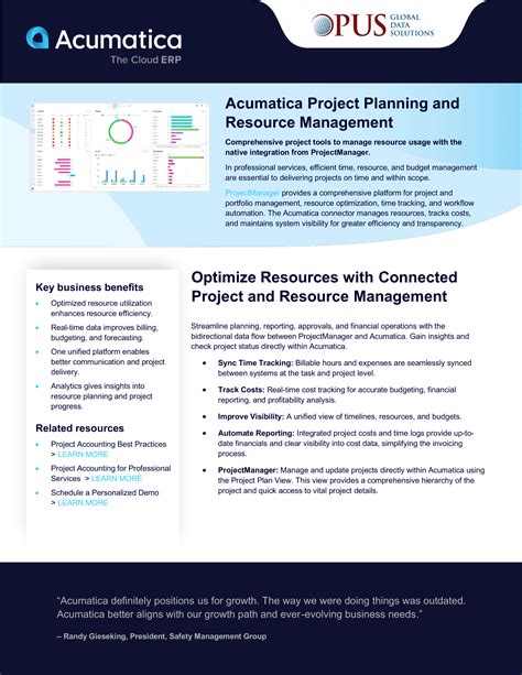 Acumatica Project Planning And Resource Management Opus Gds