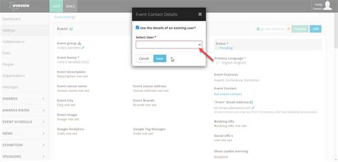 how to add an event contact evessio knowledge base