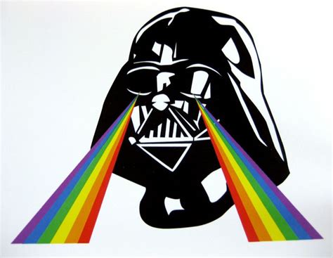 Rainbow Darth Vader Card Etsy