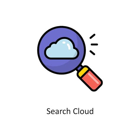 Premium Vector Search Cloud Vector Filled Outline Icon Design