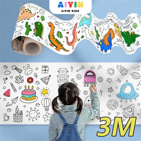 Aiyin 3 เมตรโปสเตอร์ระบายสียักษ์ ภาพระบายสี ยักษ์ กระดาษระบายสีแผ่นใหญ่ การออกกำลังกายความรู้สึก