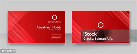 현대적인 세련된 레드 명함 벡터 디자인 창의적이고 깨끗한 명함 템플릿 기업 스타일의 고급 우아한 명함 배경 벡터 일러스트 레이
