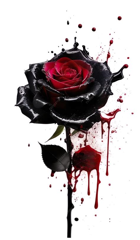 Premium Photo A Red Rose With Blood Dripping Down The Middle