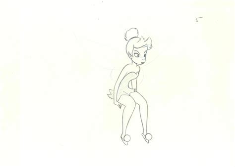 Walt Disney Studio Artists Peter Pan Original Production Drawing Tinker Bell For Sale At
