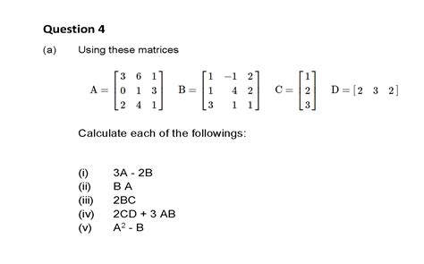 Solved A 3 6 1question 4a ﻿using These