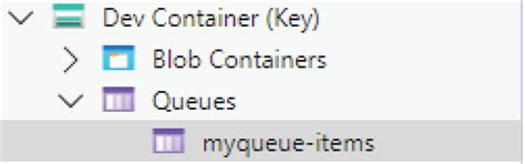 asp core create a dev environment for azure queue storage using