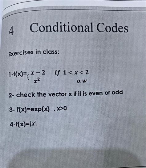 Solved 4 Conditional Codes Exercises In Class