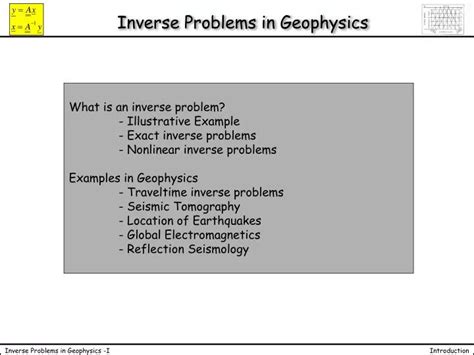 Ppt Inverse Problems In Geophysics Powerpoint Presentation Free