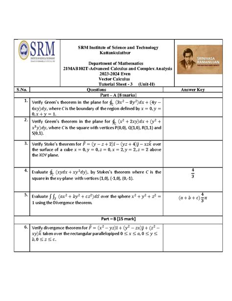 tutorial 3 maths srm institute of science and technology