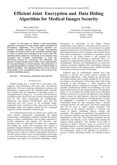 Pdf Efficient Joint Encryption And Data Hiding Algorithm For Medical