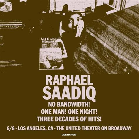 Raphael Saadiq No Bandwidth⁣ At The United Theater