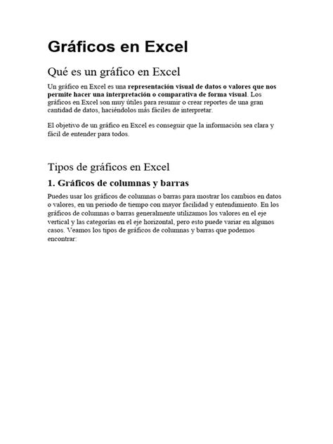Gráficos En Excel Pdf