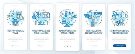 Onboarding Screen Of Mobile App For School Eating Rules With Conceptual