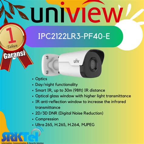 Jual IP Kamera Uniview IPC2122LR3 PF40 E 2MP Mini Fixed Bullet Kota Serang SRKTel Serang