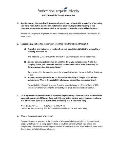 ihp 525 biostatistics 3 2 problem sets ihp 525 module three problem