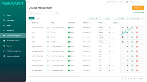 Devices Management Page Smart