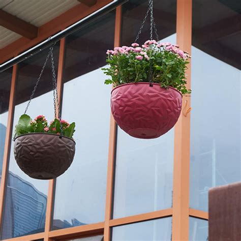 Badu Bg Желязна верига Висяща кошница с цветя Висящи саксии Кошница с цветя Закачалка Градина
