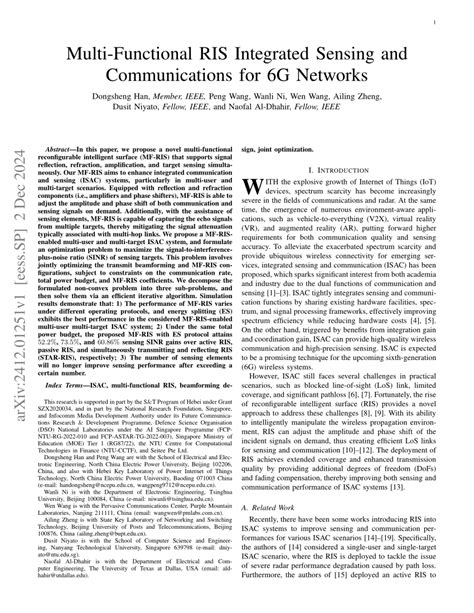 Pdf Multi Functional Ris Integrated Sensing And Communications For 6g Networks