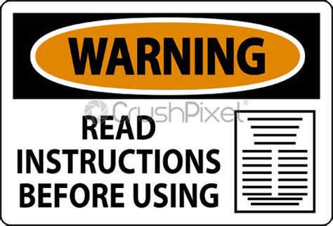 Warning Machine Sign Read Instructions Before Using Stock Vector 6423633 Crushpixel