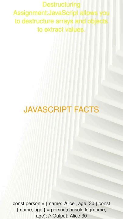 Destructuring Assignment Javascript Fact 12 With Example Youtube