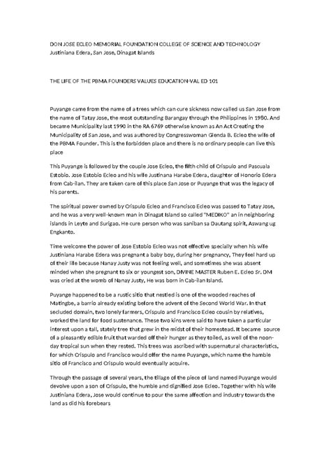 Assignmentval Ed 1 Assignment Don Jose Ecleo Memorial Foundation