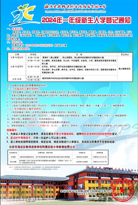 2024年海淀区教师进修学校附属实验小学招生简章北京幼升小网