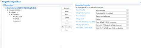 ccs tms320f280049c external xds110 4 pin jtag connection to ti f280049